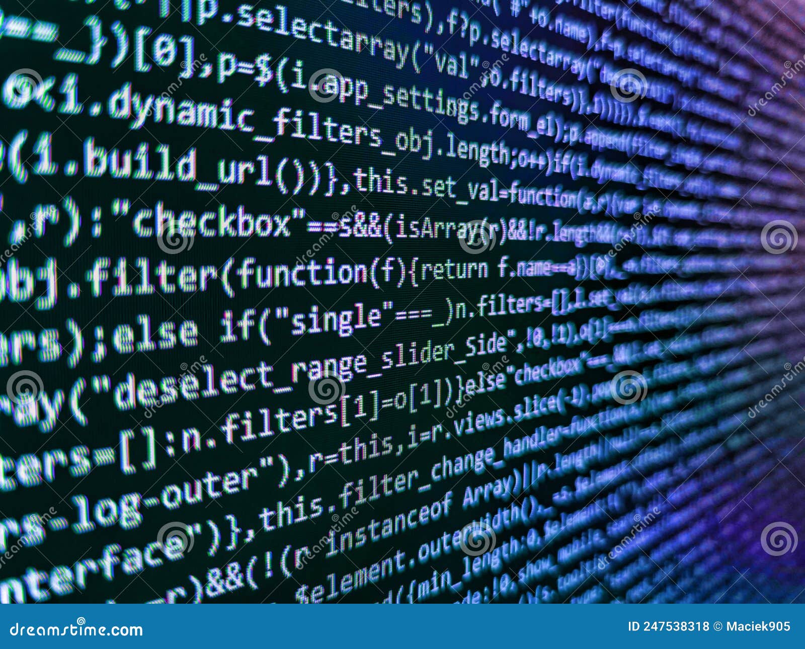 Software Background Technology. it Coding on Monitor Screen. Abstract ...