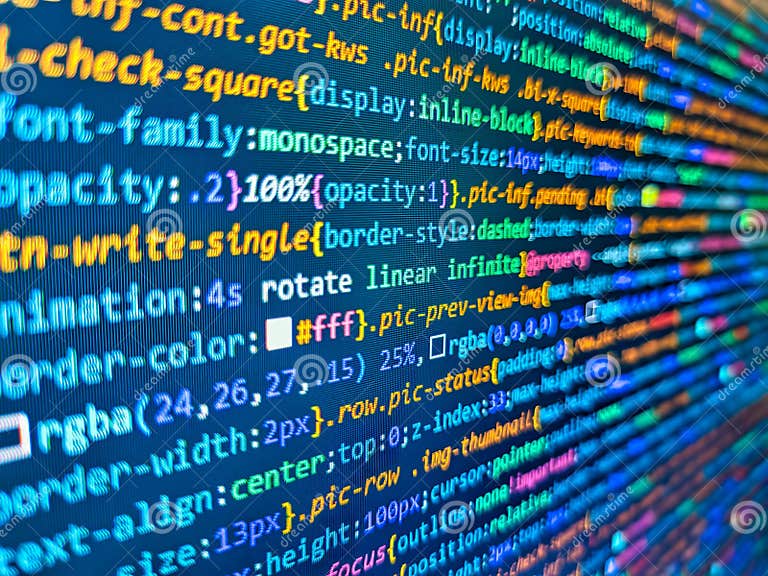 Software Background Technology. Developer Working on Software Codes in Office. Coding Programmer ...