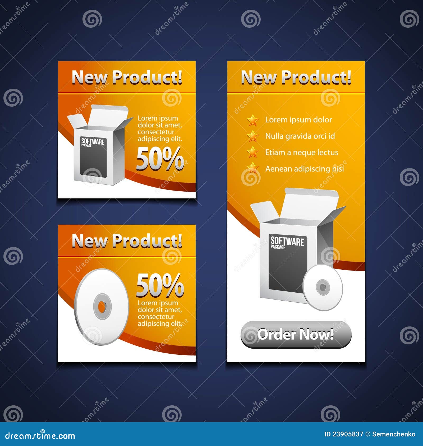 Software Banners with Open White Box Stock Illustration - Illustration ...