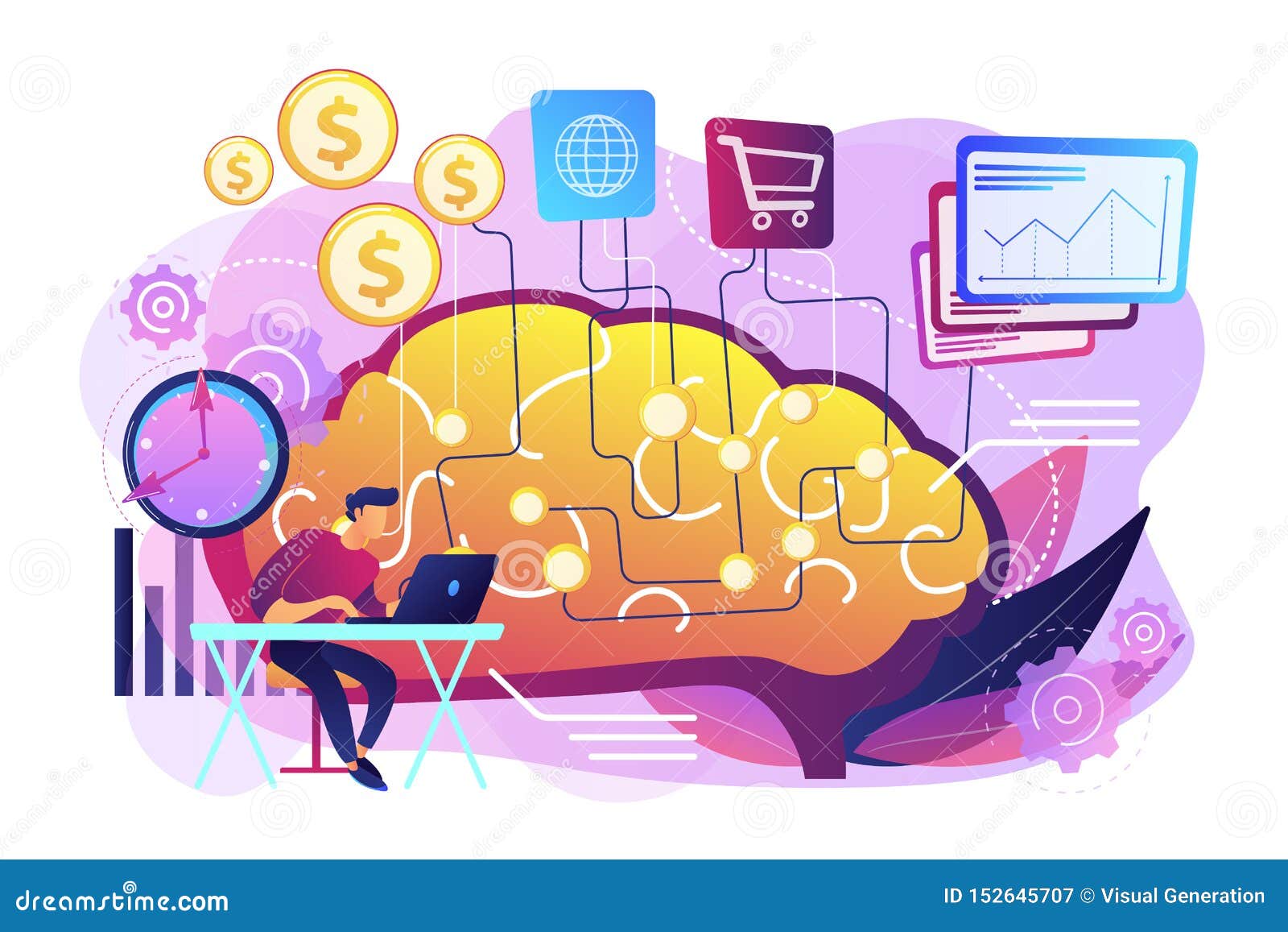 Artificial Intelligence in Financing Concept Vector Illustration Stock ...