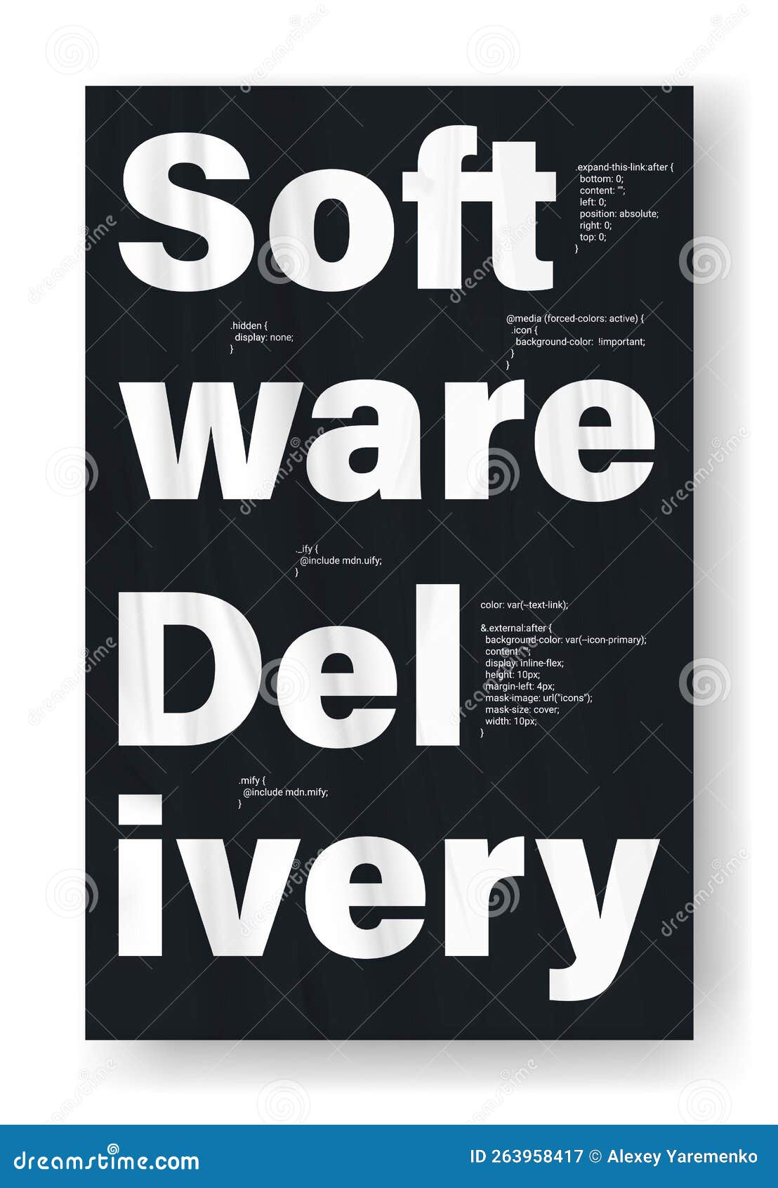 Software Black and White Poster Stock Vector - Illustration of data ...