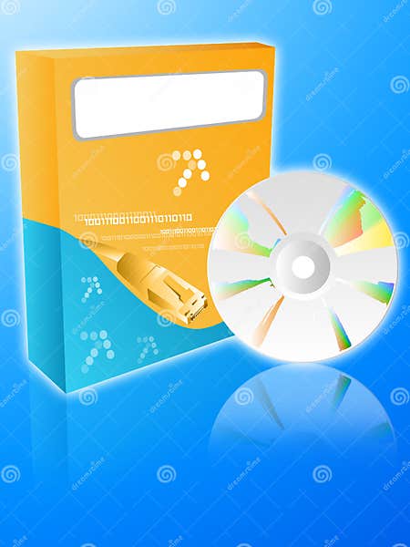 Software box with cdrom stock illustration. Illustration of custom ...
