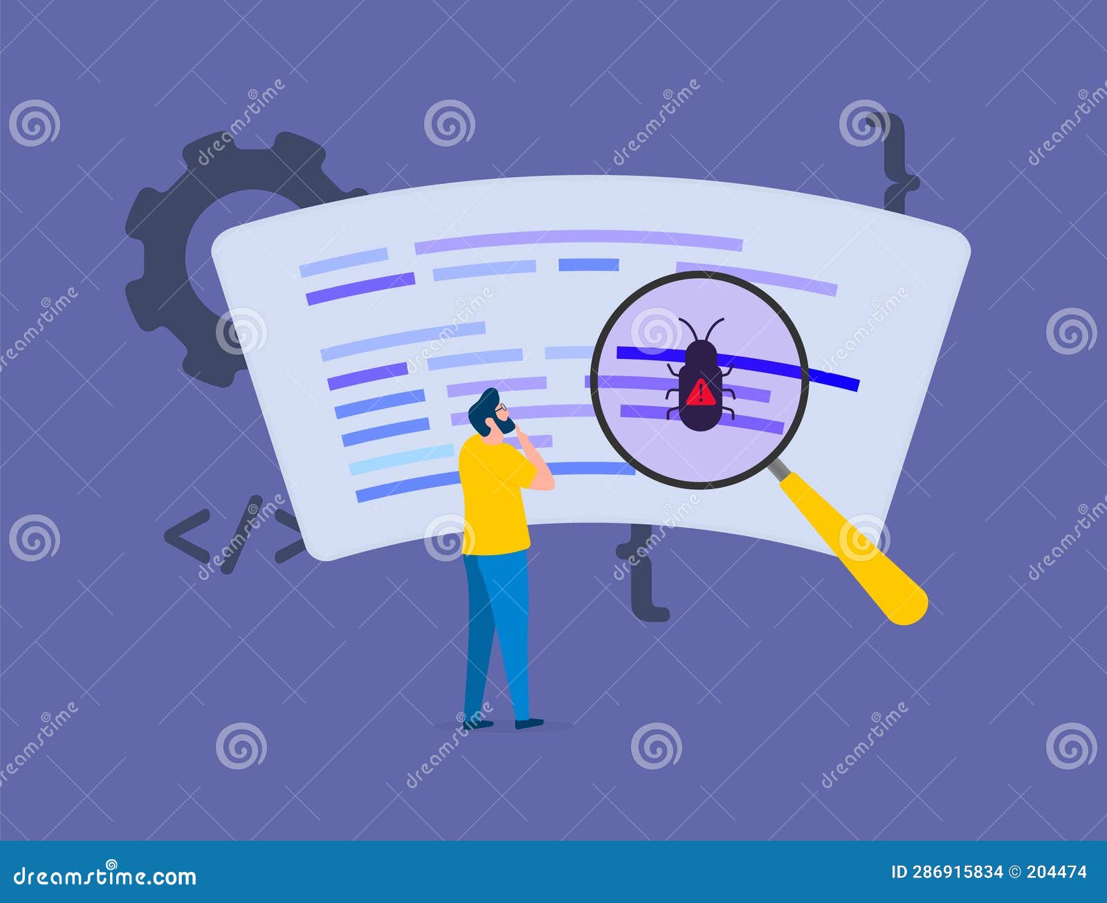 Software Bug Concept Optimize And Debug Code Mobile App Qa Software Dev Test And Fix Code