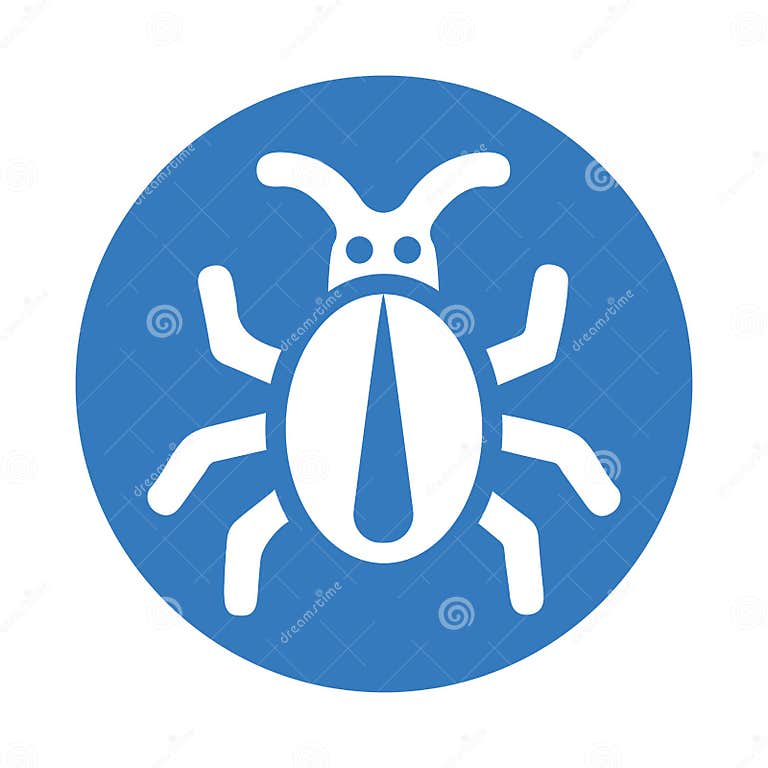Software, Bug Icon. Rounded Blue Vector Design Stock Vector ...