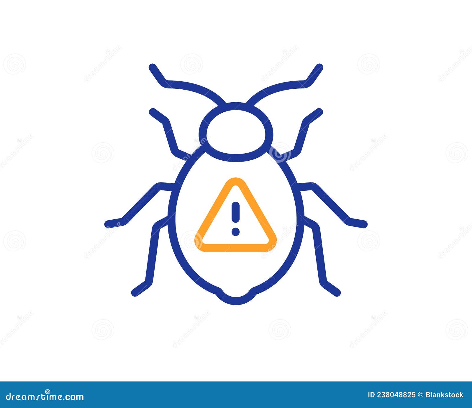 Software Bug Line Icon. Cyber Attack Sign. Vector Stock Vector ...