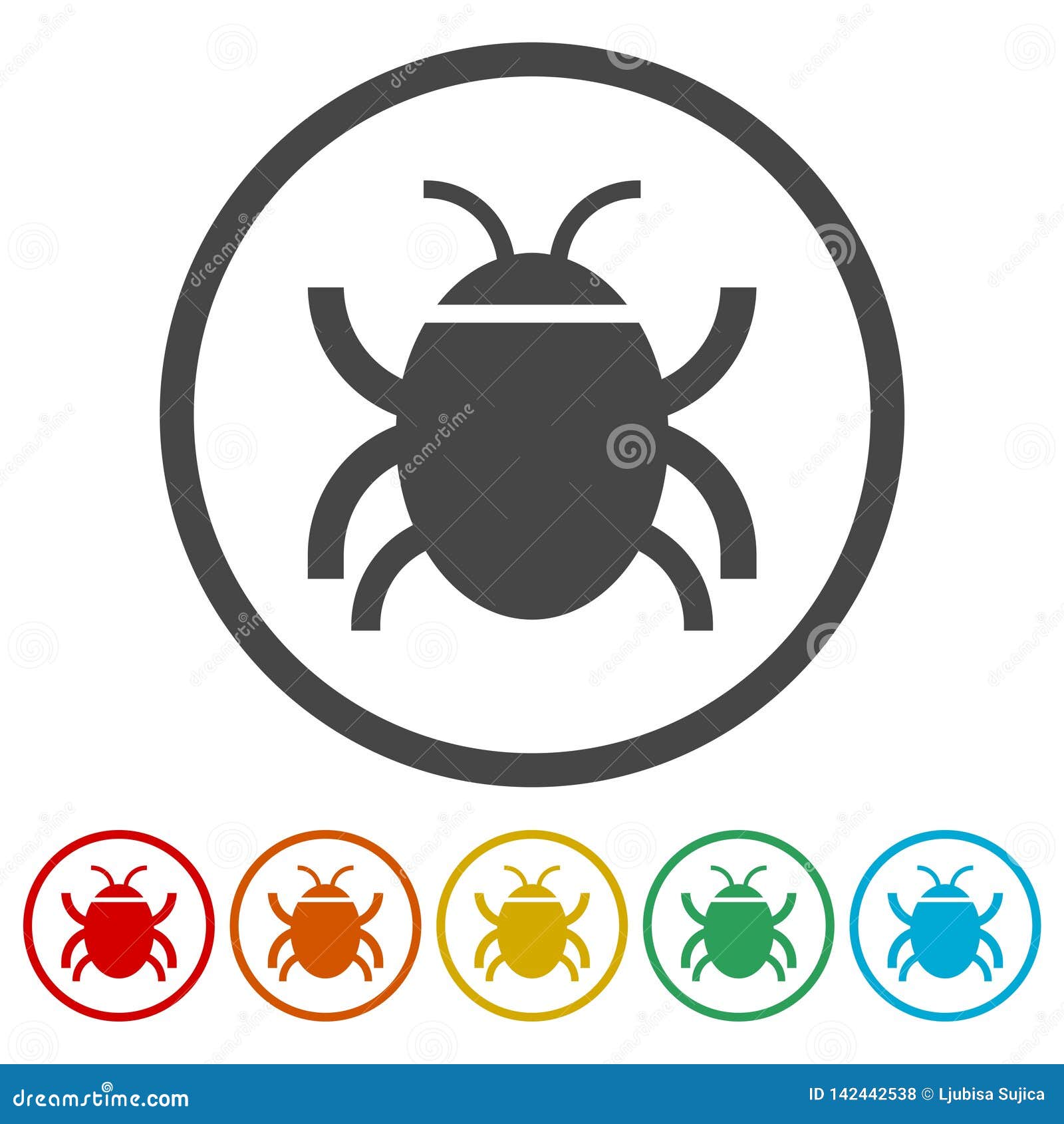Software Bug or Program Bug Icons Set Stock Vector - Illustration of internet, graphic: 142442538