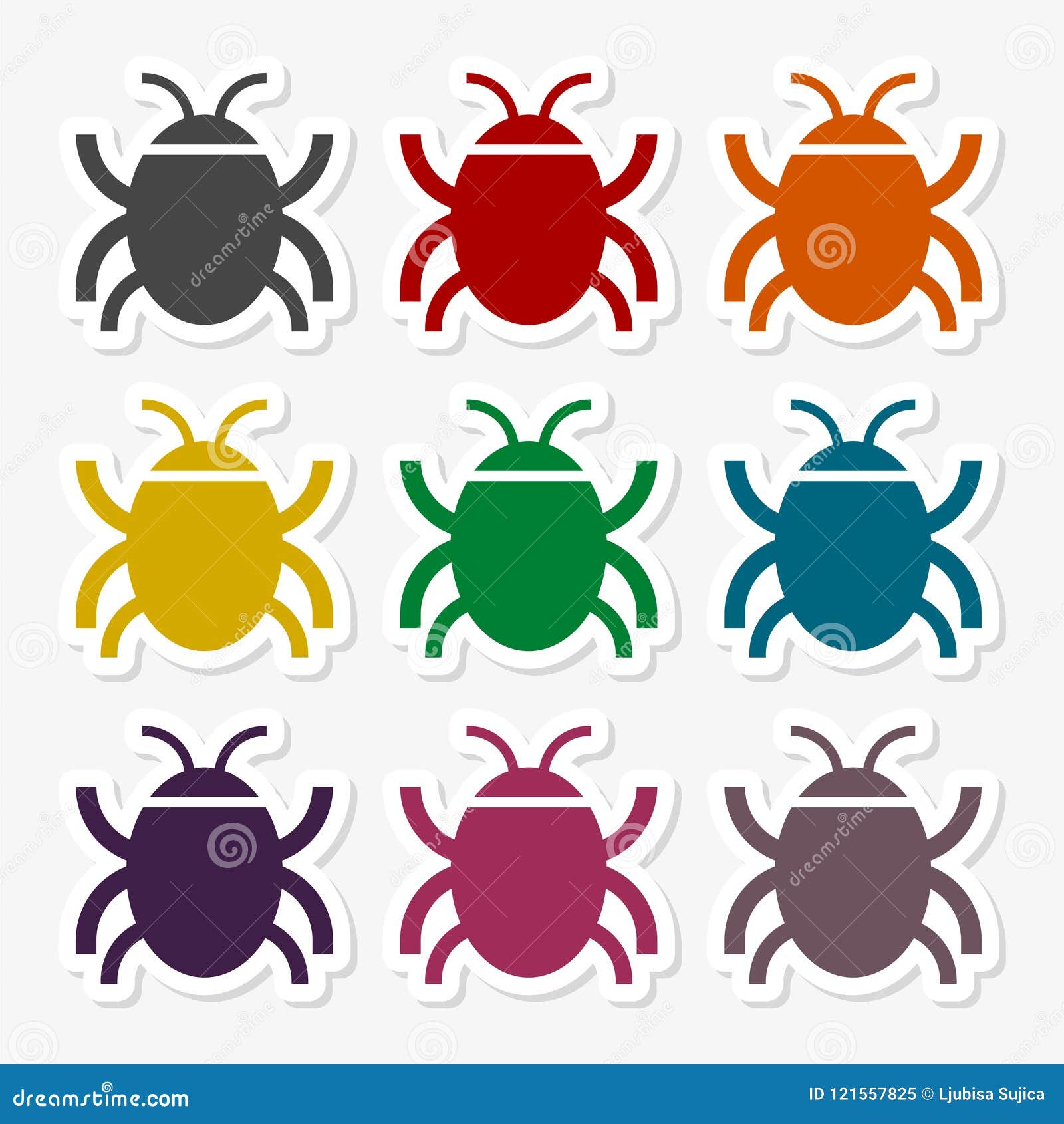 Software Bug or Program Bug Sticker Set Stock Vector - Illustration of ...