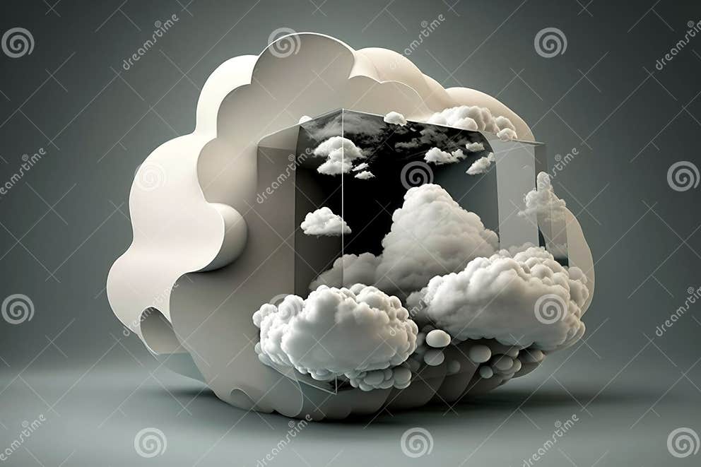 Software Cloud Technology, Data Center Concept. Modern Cloud Technologies with Clouds and ...