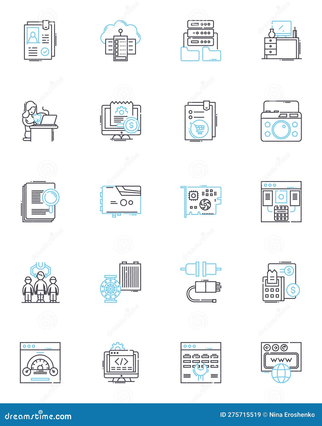 Software Coding Linear Icons Set Programming Algorithms Debugging Variables Functions