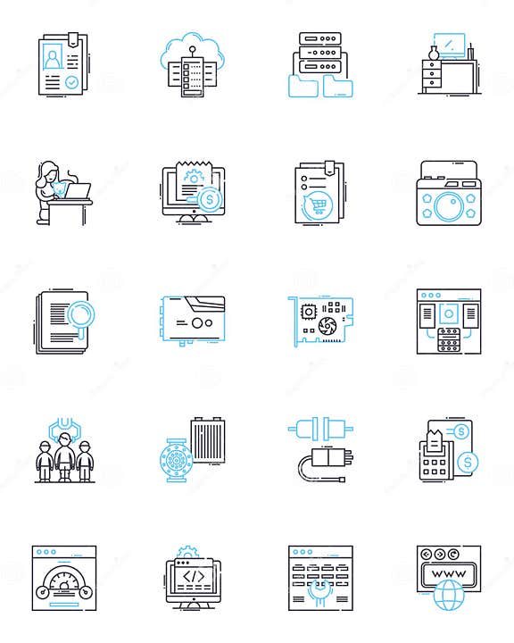 Software Coding Linear Icons Set Programming Algorithms Debugging 4770
