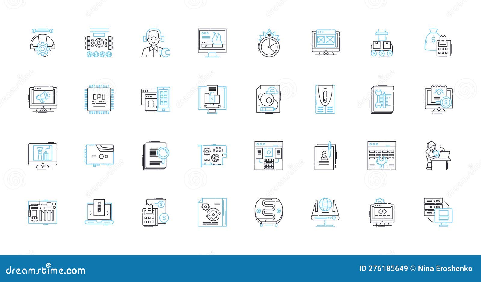 Software Coding Linear Icons Set Programming Algorithms Debugging Variables Functions