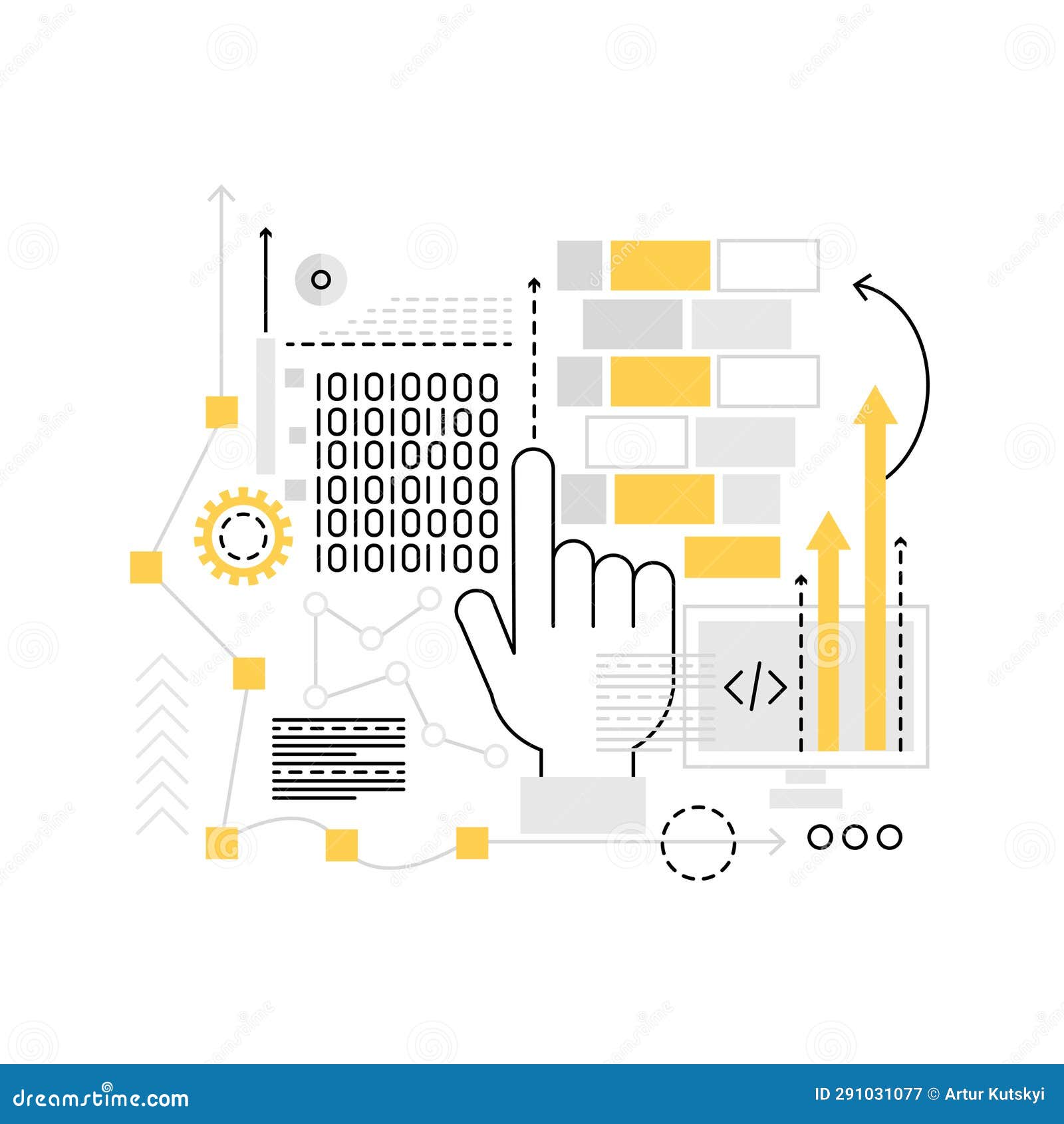 Software Coding Linear Icons Set Programming Algorithms Debugging