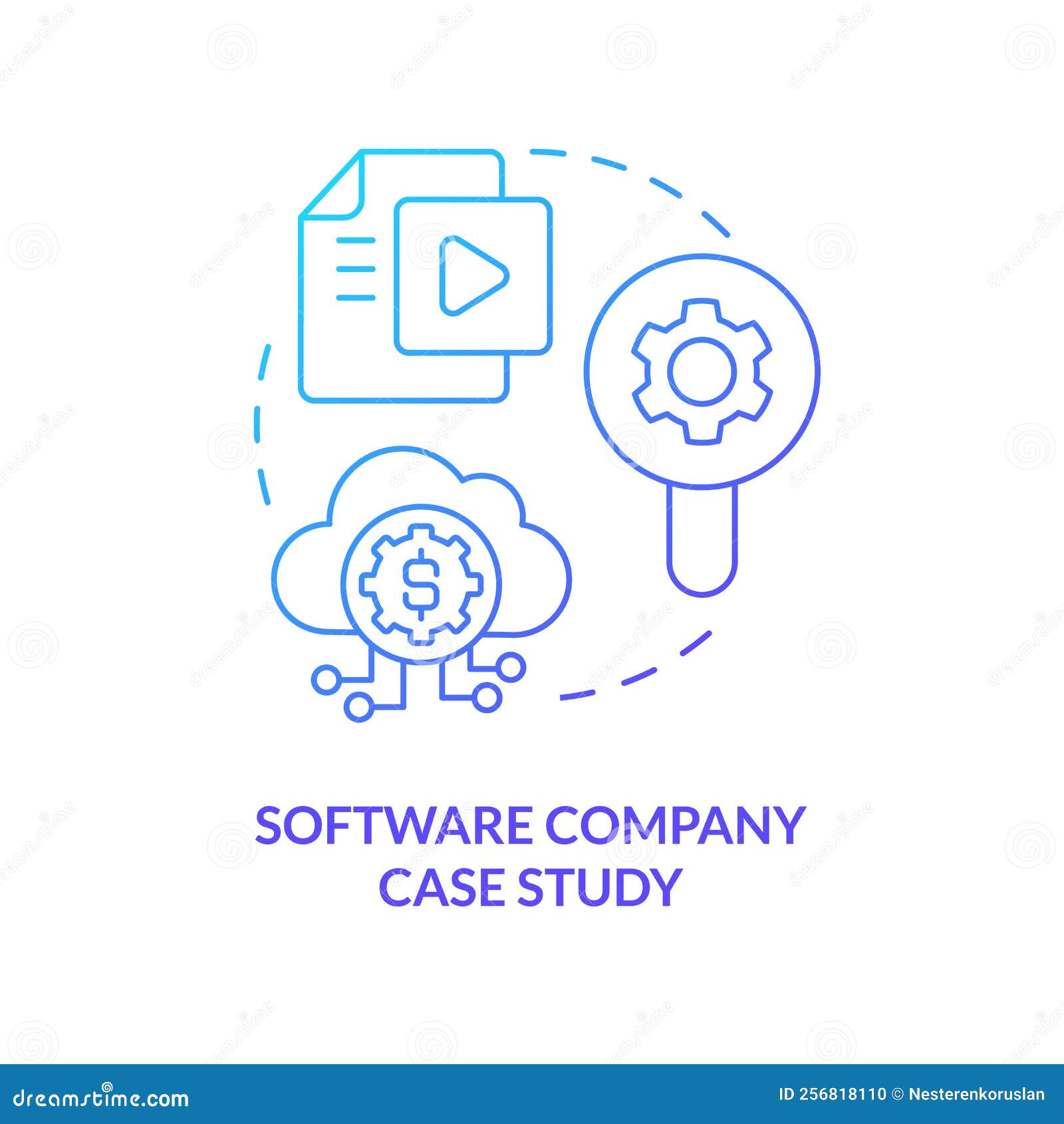 Software Company Case Study Blue Gradient Concept Icon Stock Vector ...