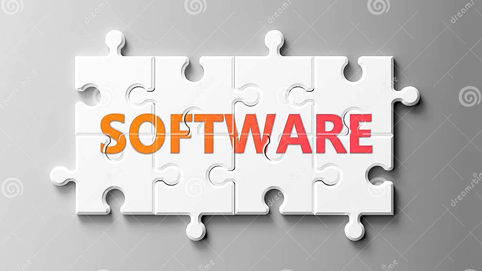 Software Complex Like a Puzzle - Pictured As Word Software on a Puzzle ...