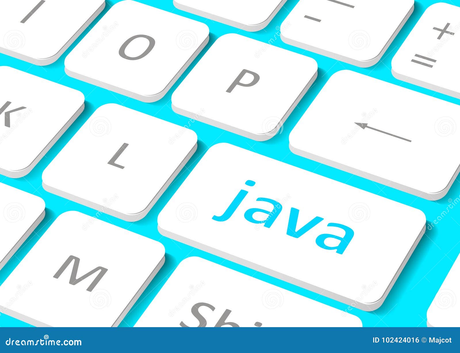 Software Concept Button Java On Computer Keyboard Stock Vector