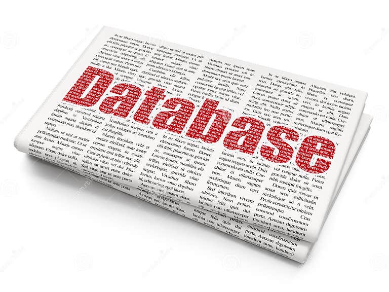 Software Concept: Database on Newspaper Background Stock Illustration ...