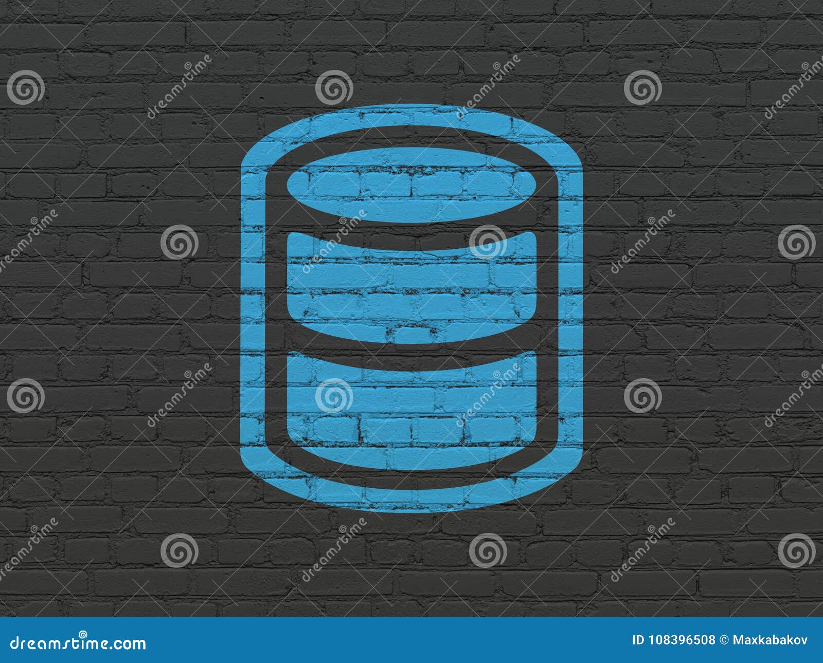 Software Concept: Database on Wall Background Stock Illustration ...