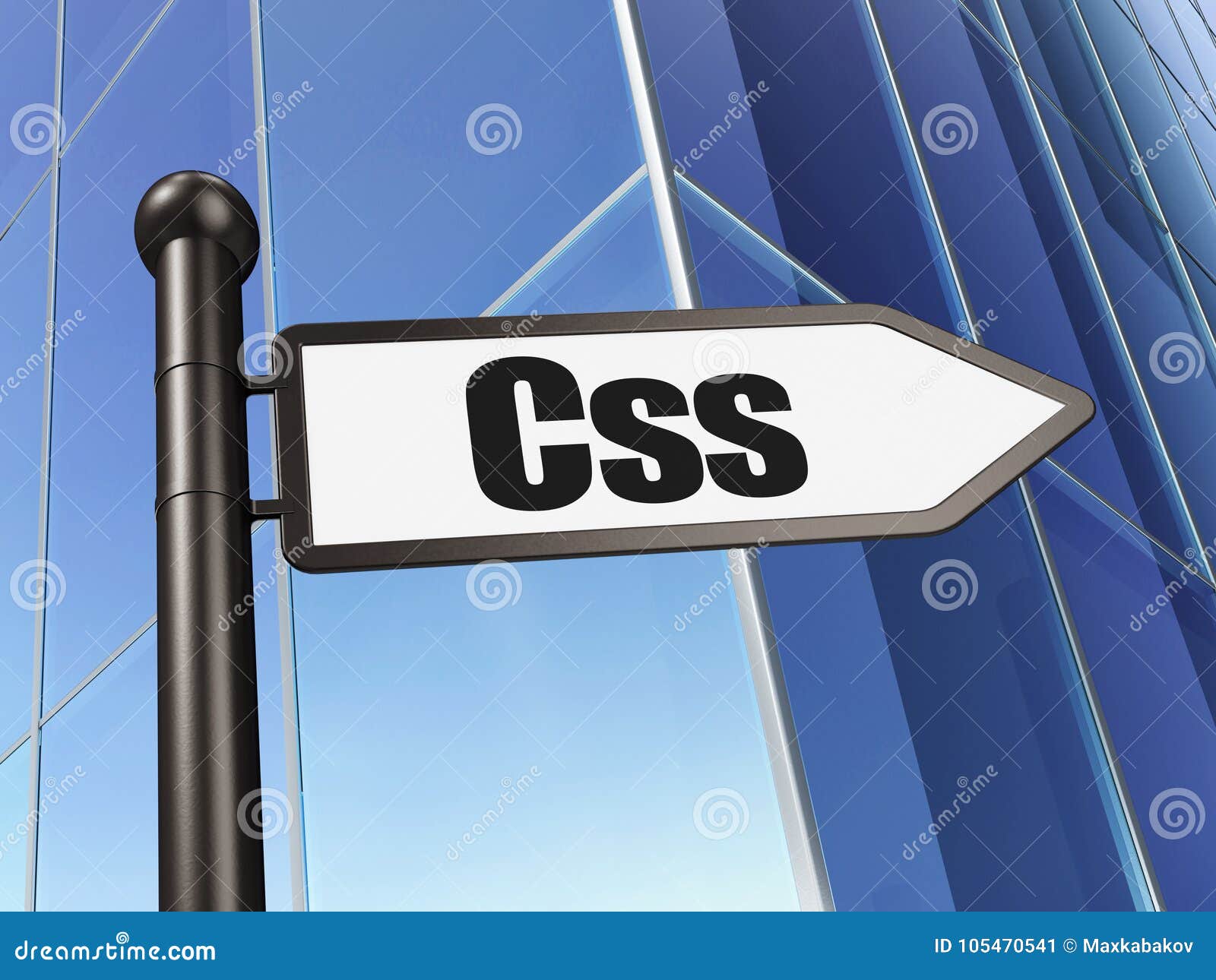 Software Concept: Sign Css on Building Background Stock Illustration ...