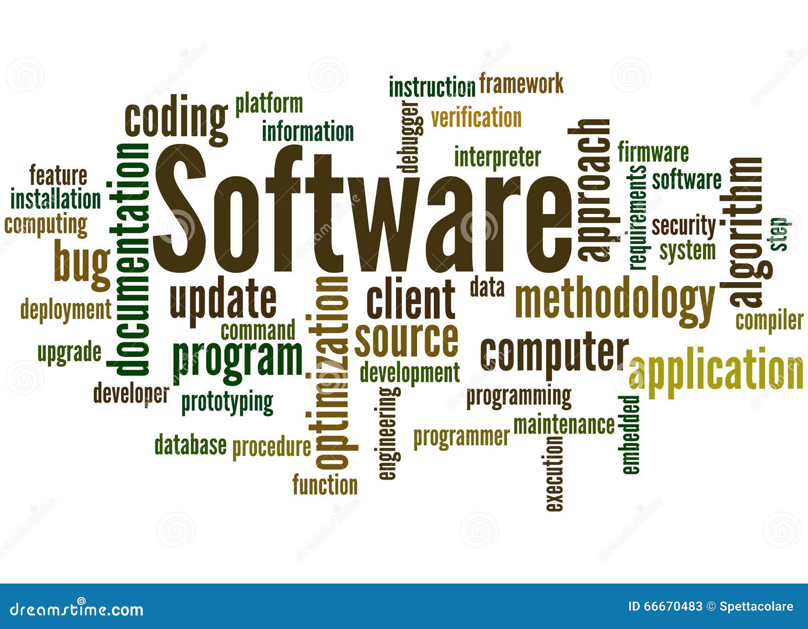 Software, Concepto 5 De La Nube De La Palabra Stock de ilustración ...