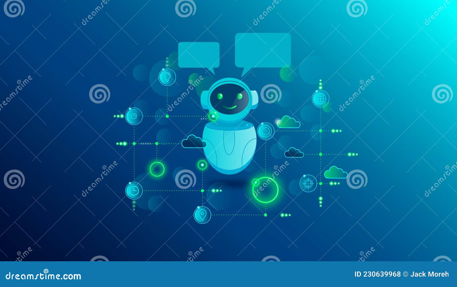 Software De Asistente Virtual De Chatbot Stock de ilustración ...