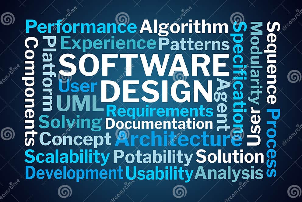 Software Design Word Cloud stock illustration. Illustration of ...