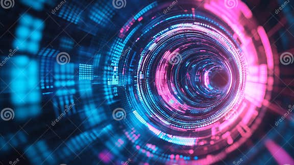 Software Developer Abstract Background with Bokeh Lights and Binary Code. Stock Photo - Image of ...