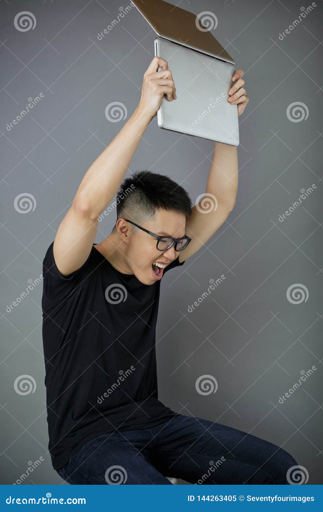 Software Developer Breaking Laptop Stock Image - Image of device ...