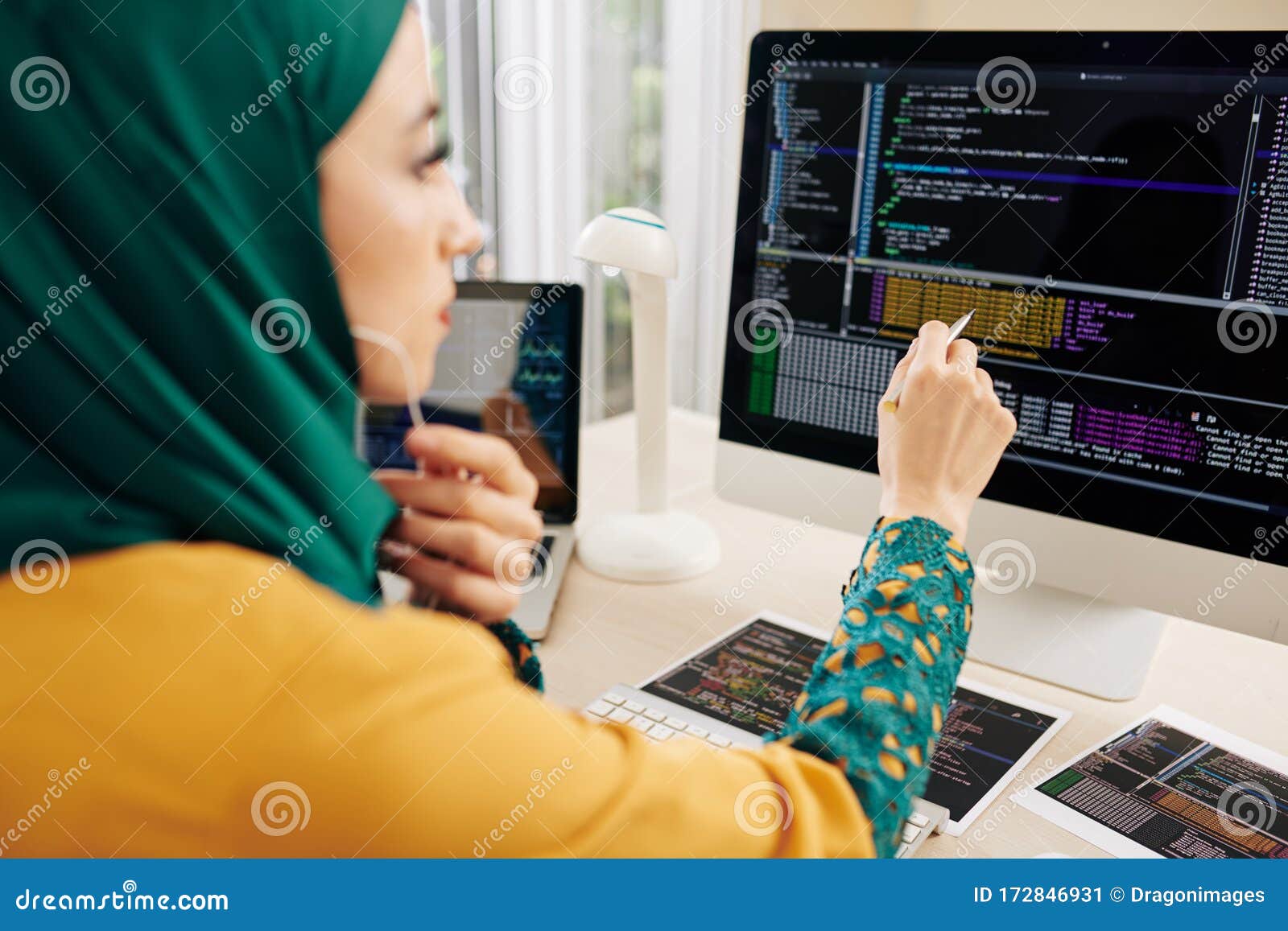 Software Developer Checking Code Stock Image - Image of documet ...