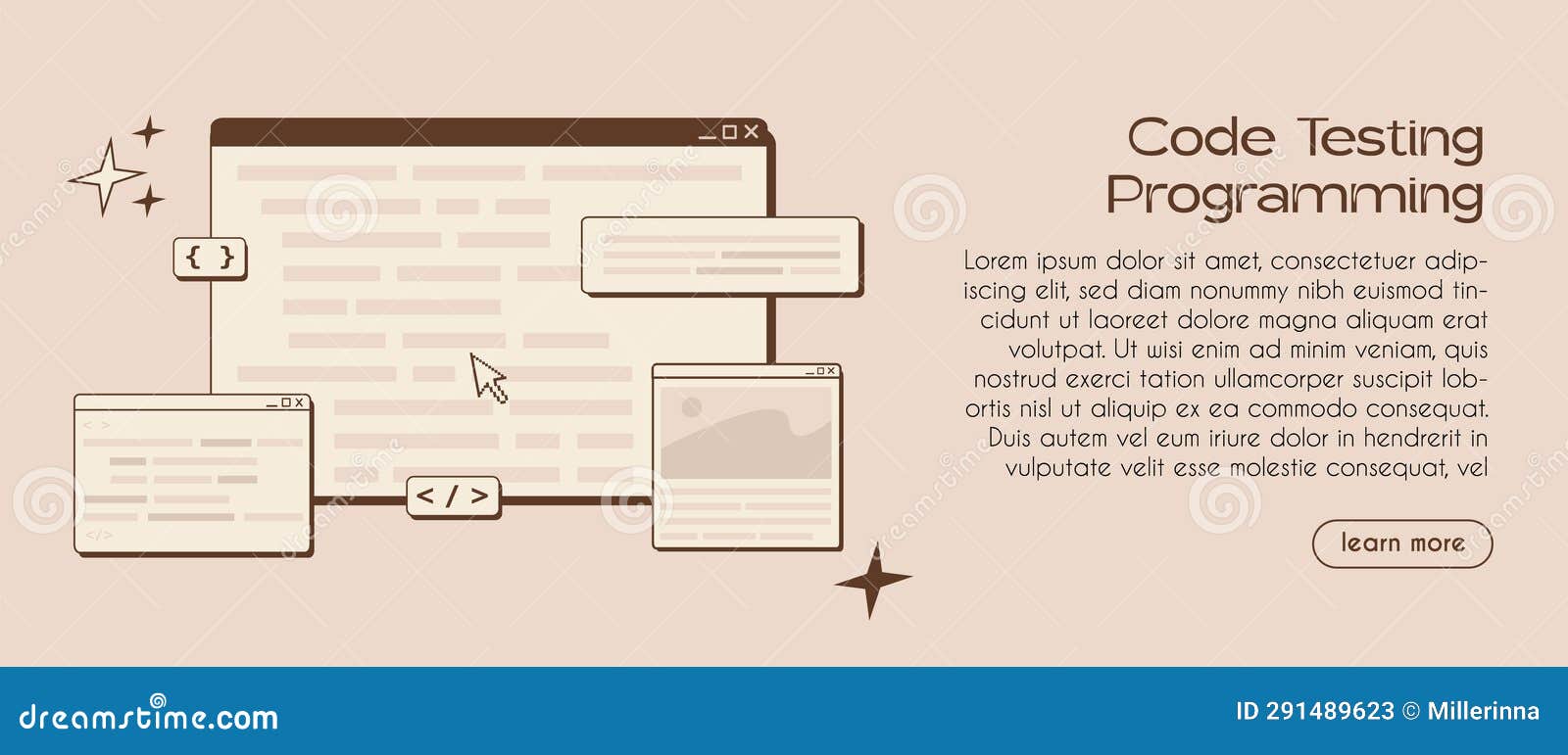 Software Developer or Code Testing Web Banner Template. Website ...