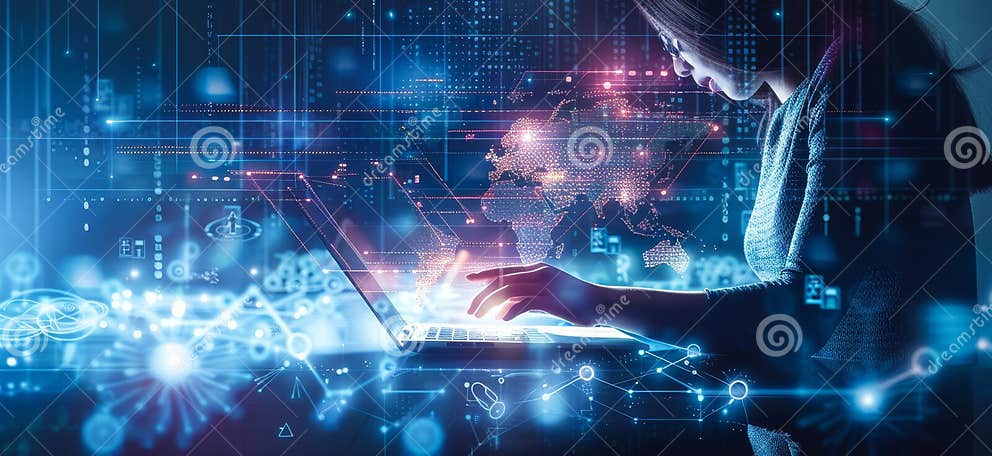 Software Developer Coding Cyber Security System Digital Technology Data Science Cloud Computing ...