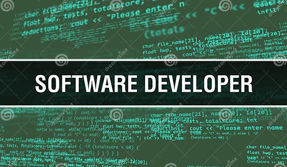 Software Developer Concept with Random Parts of Program Code. Software ...