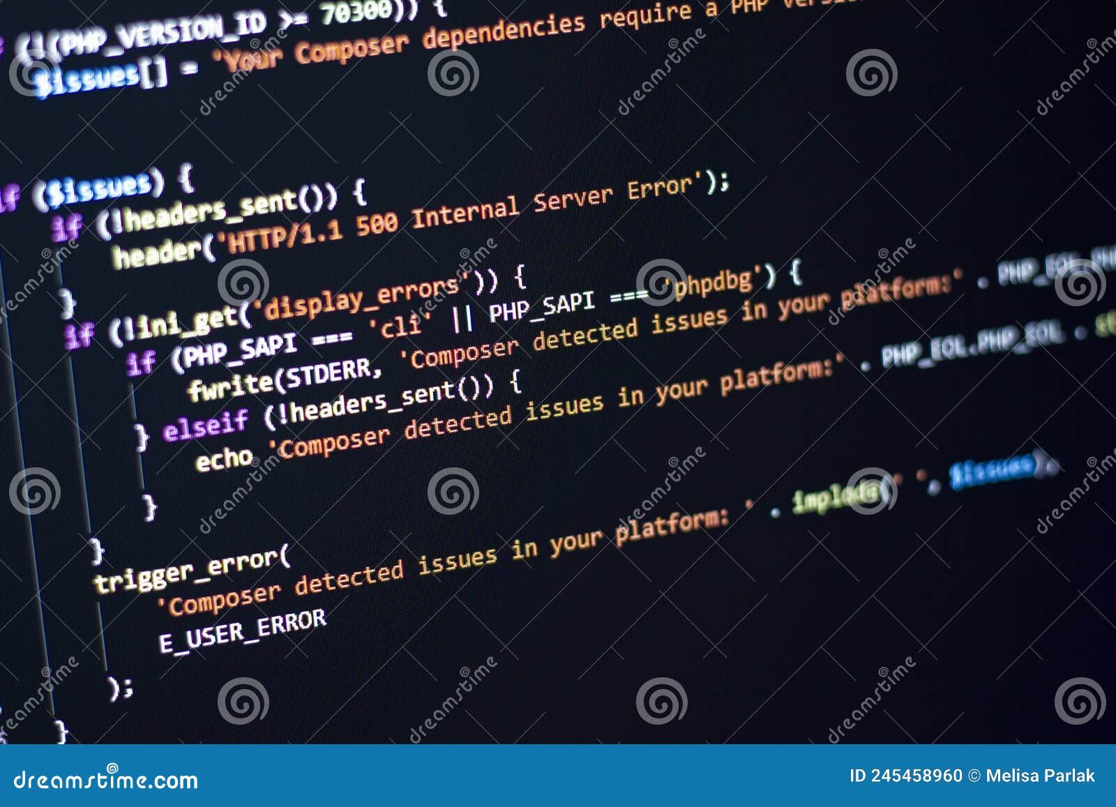 The Software Developer Does the Php Coding. Stock Photo - Image of code ...