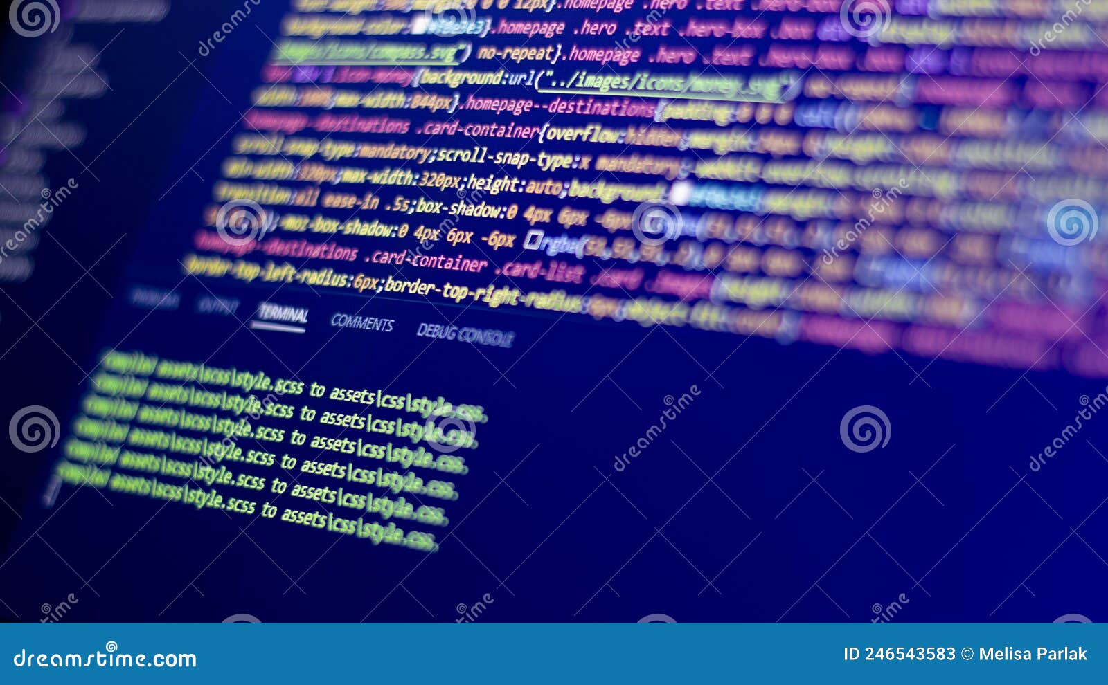 Software Developer Doing Css Coding Code Backgroud Stock Image Image
