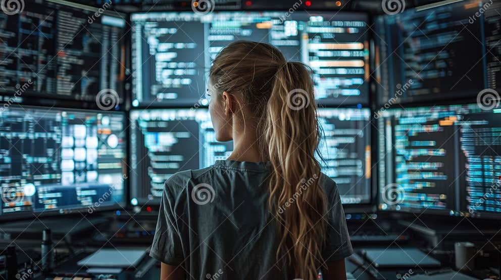 A Software Developer, a Female Freelancer Working in a Room with ...