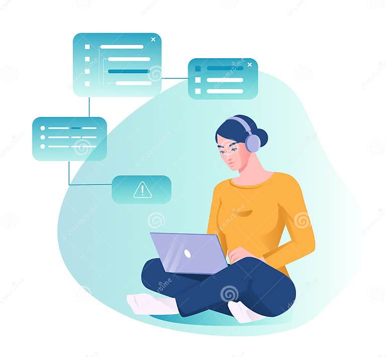 Software Developer. Female Programmer Works on Laptop, Tests App or ... Software Developer. Female Programmer Works on Laptop, Tests App or ...