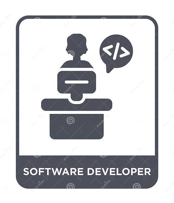 Software Developer Icon in Trendy Design Style. Software Developer Icon ...