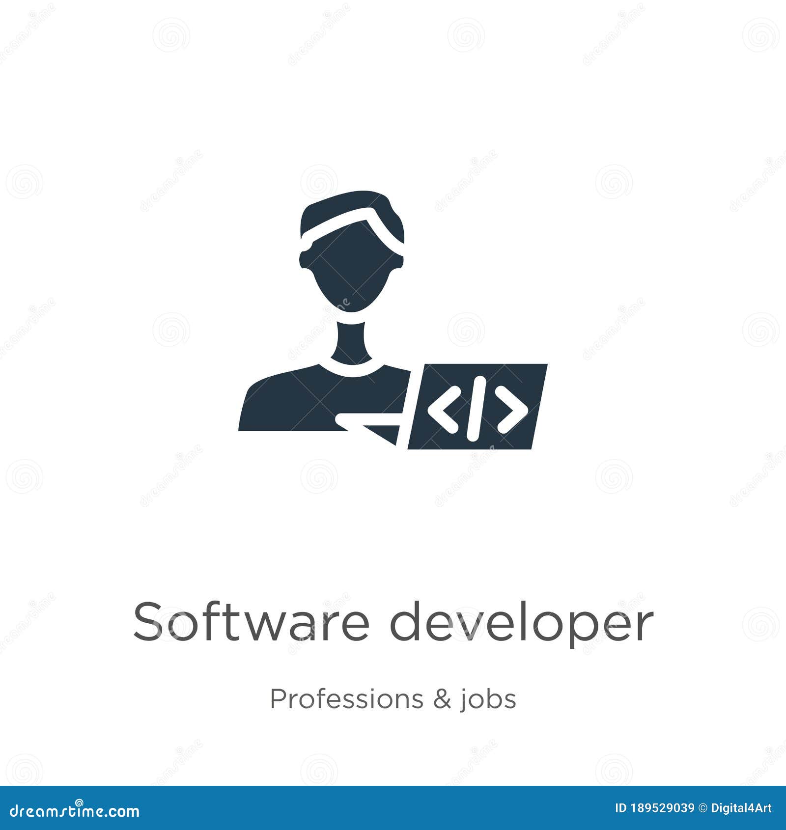 Software Developer Icon Vector. Trendy Flat Software Developer Icon ...
