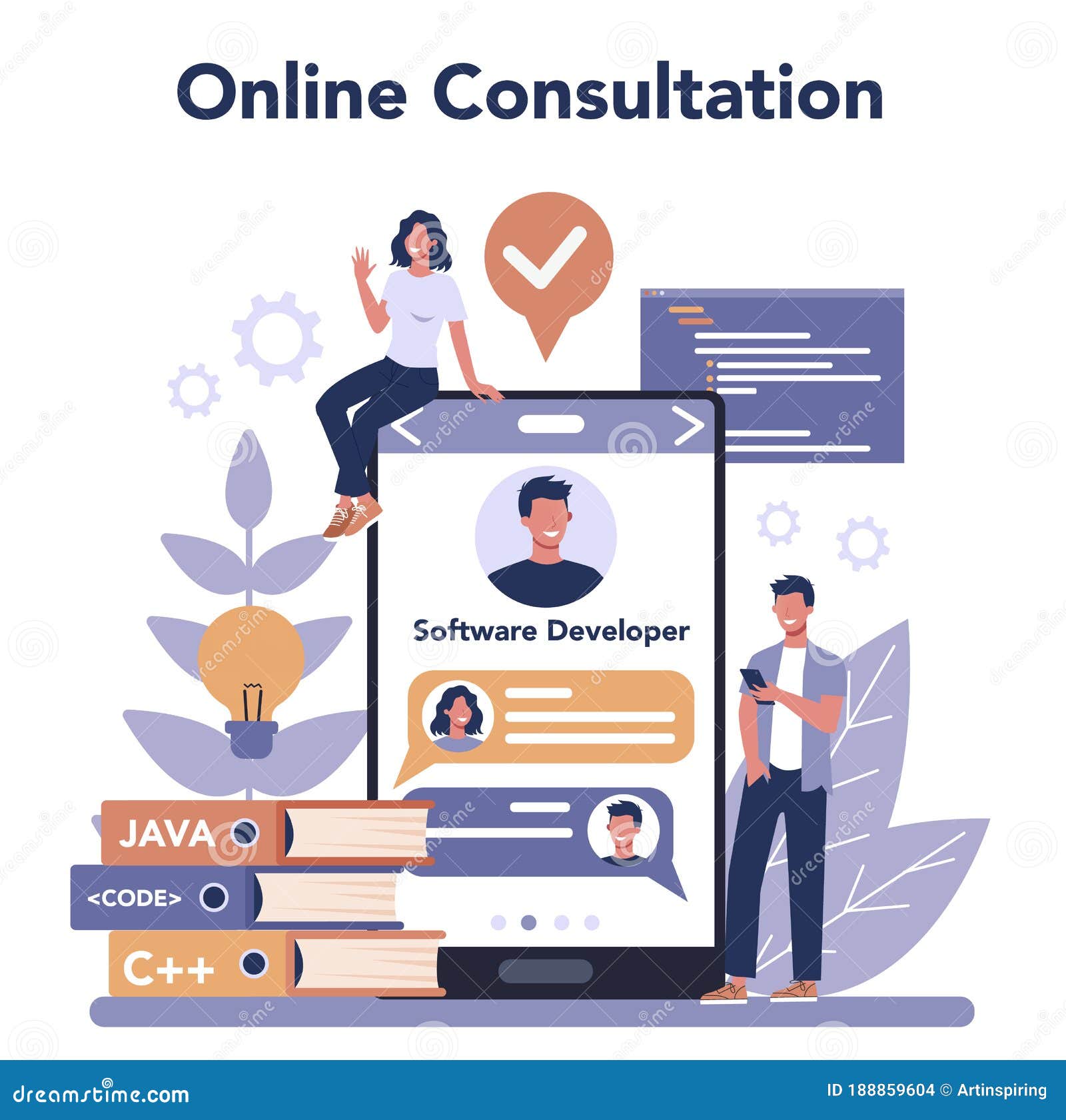 Software Developer Online Service Or Platform Idea Of Programming