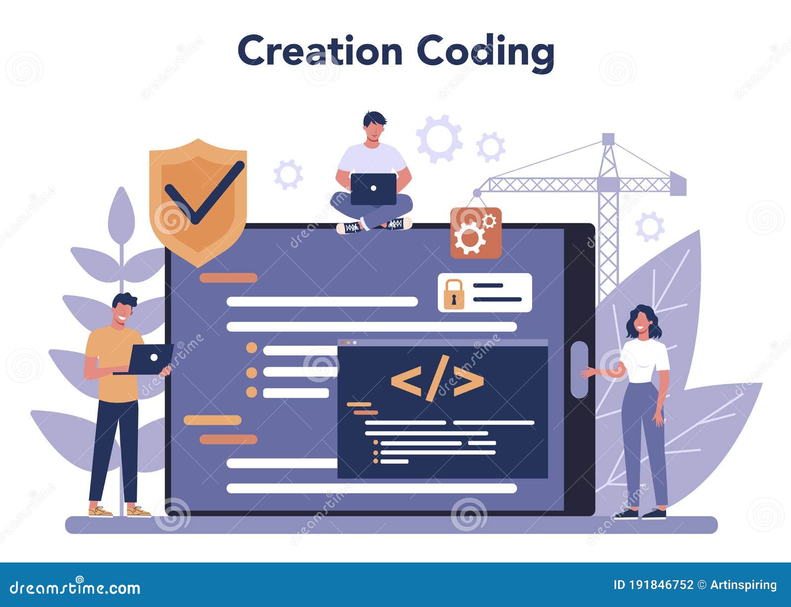 Software Developer Online Service or Platform. Idea of Programming Stock Vector - Illustration ...