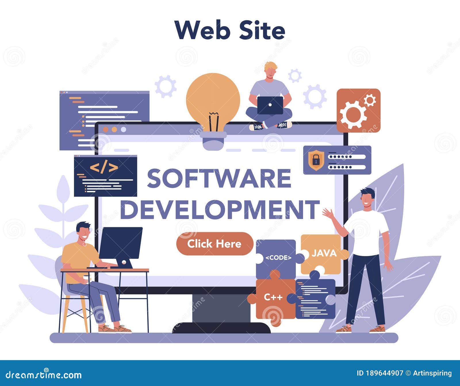 Software Developer Online Service or Platform. Idea of Programming Stock Vector - Illustration ...