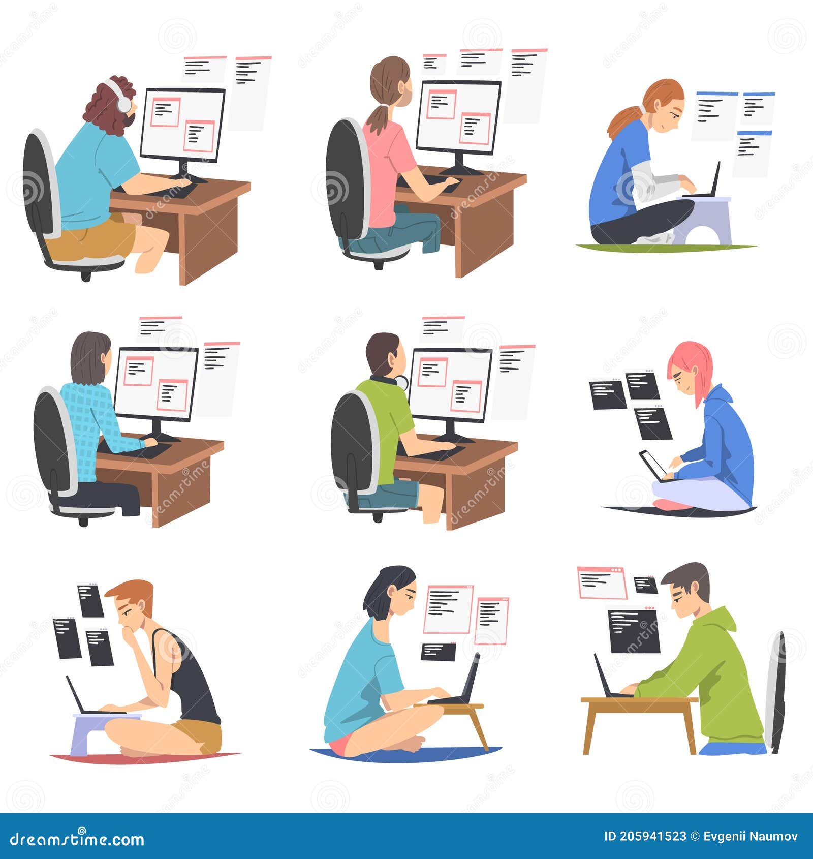 Software Developer Or Programmer Engaged In Coding In Server Side Framework On Laptop Or