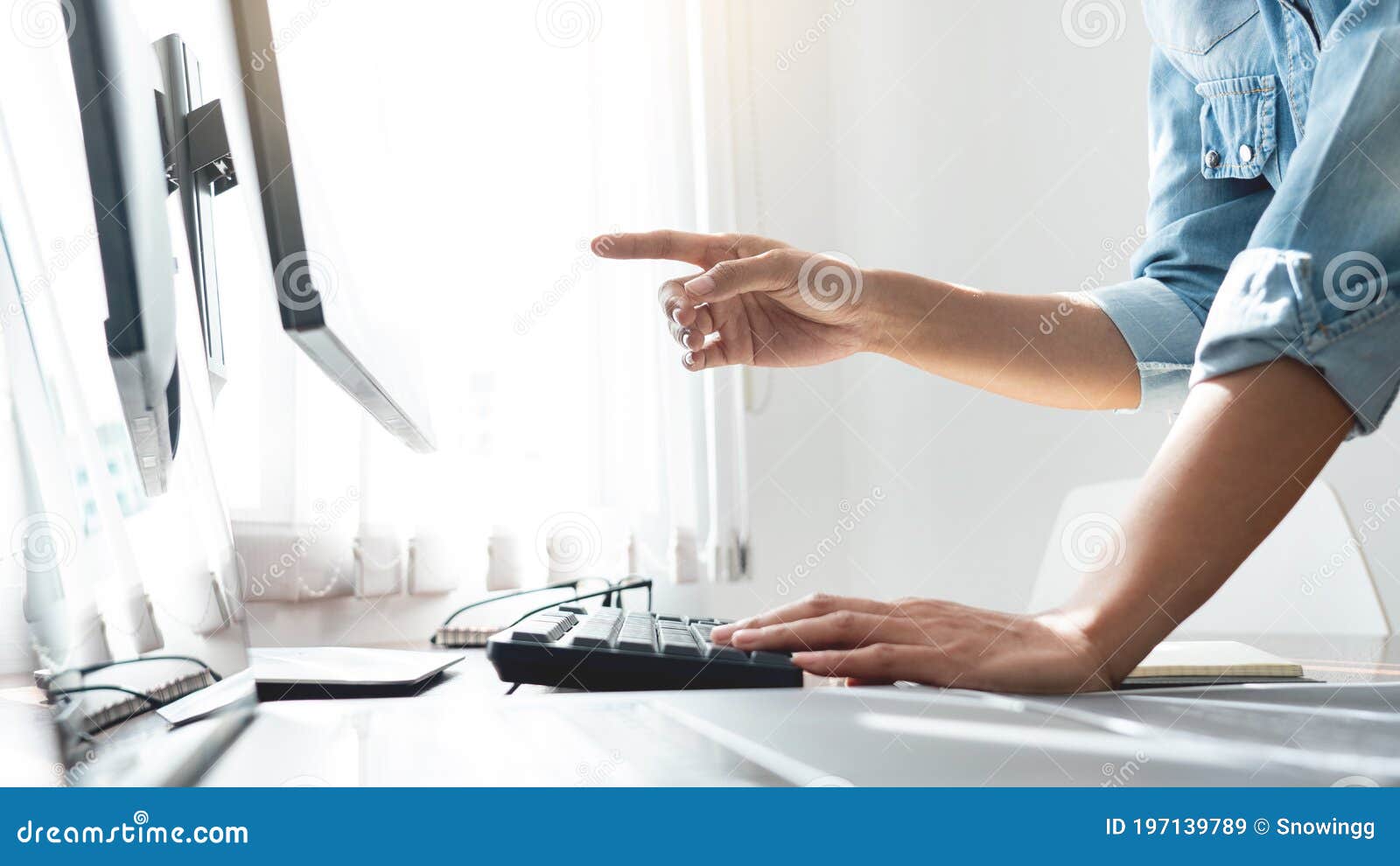 Software Developer Or Programmer Working Data Debugging Improvement Binary Algorithm On Desktop