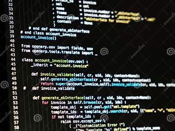 Software Developer Programming Code. Abstract Backgroung Stock Photo ...