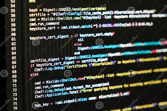 Software Developer Programming Code. Abstract Backgroung Stock Photo ...