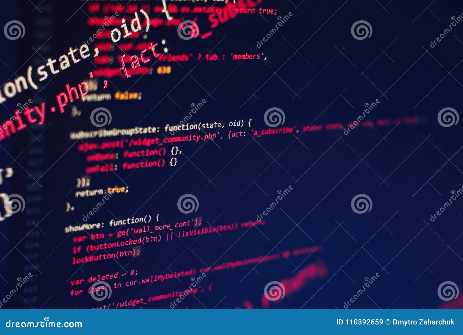 Software Developer Programming Code Abstract Computer Script Co Stock Image Image Of Data
