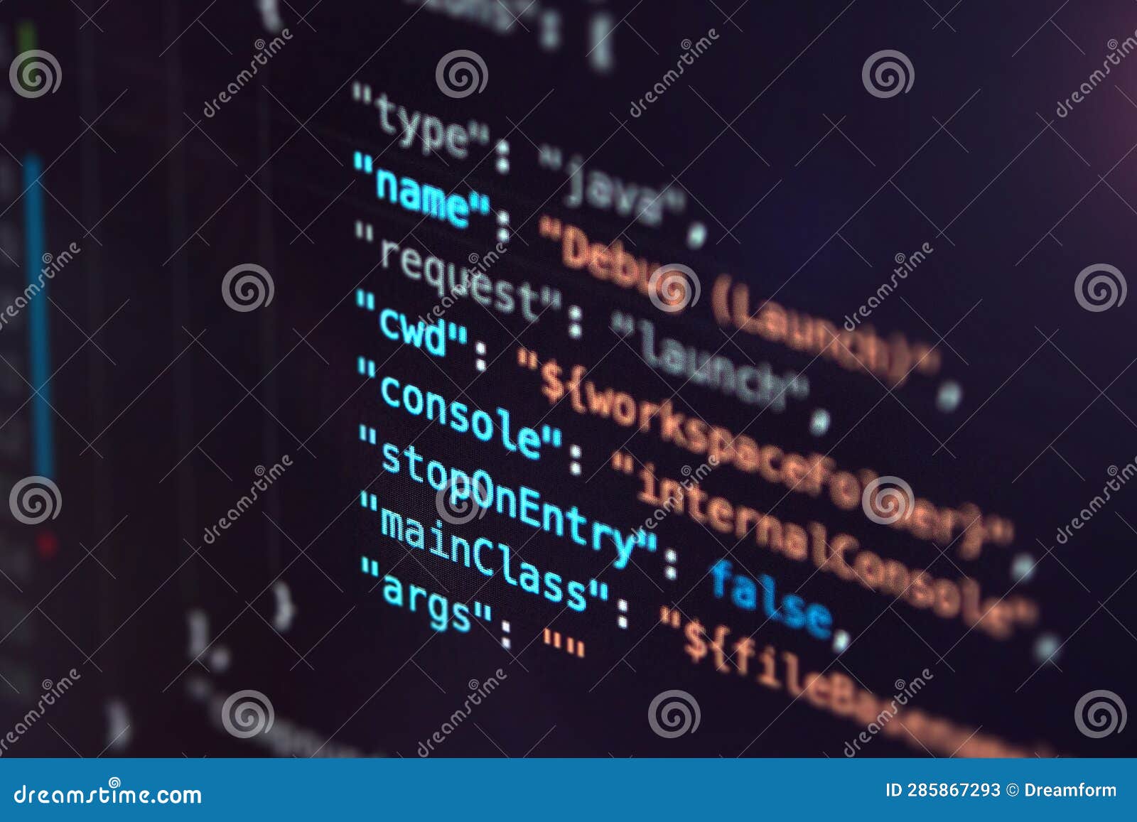 Software Developer Programming Code Abstract Computer Script Code Closeup On Monitor Screen 2908