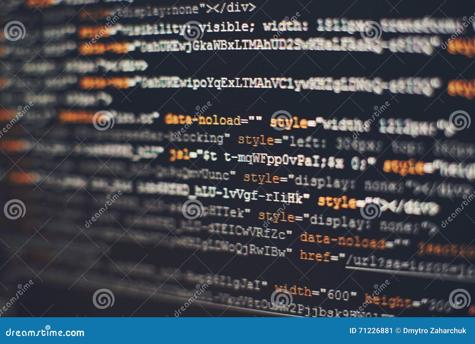 Software Developer Programming Code Abstract Computer Script Code Selective Focus Stock Image