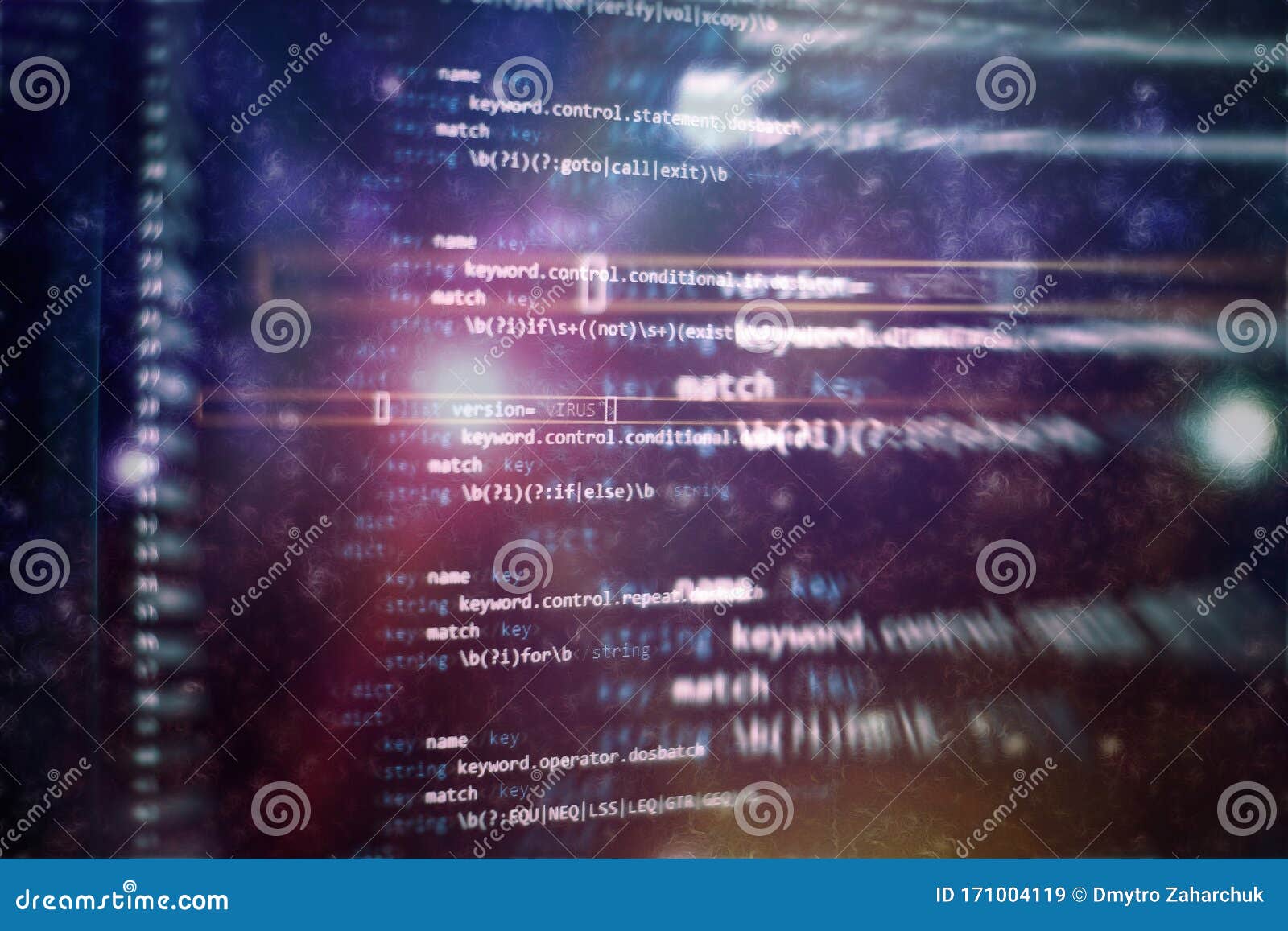 Software Developer Programming Code Abstract Computer Script Code Selective Focus Stock Image
