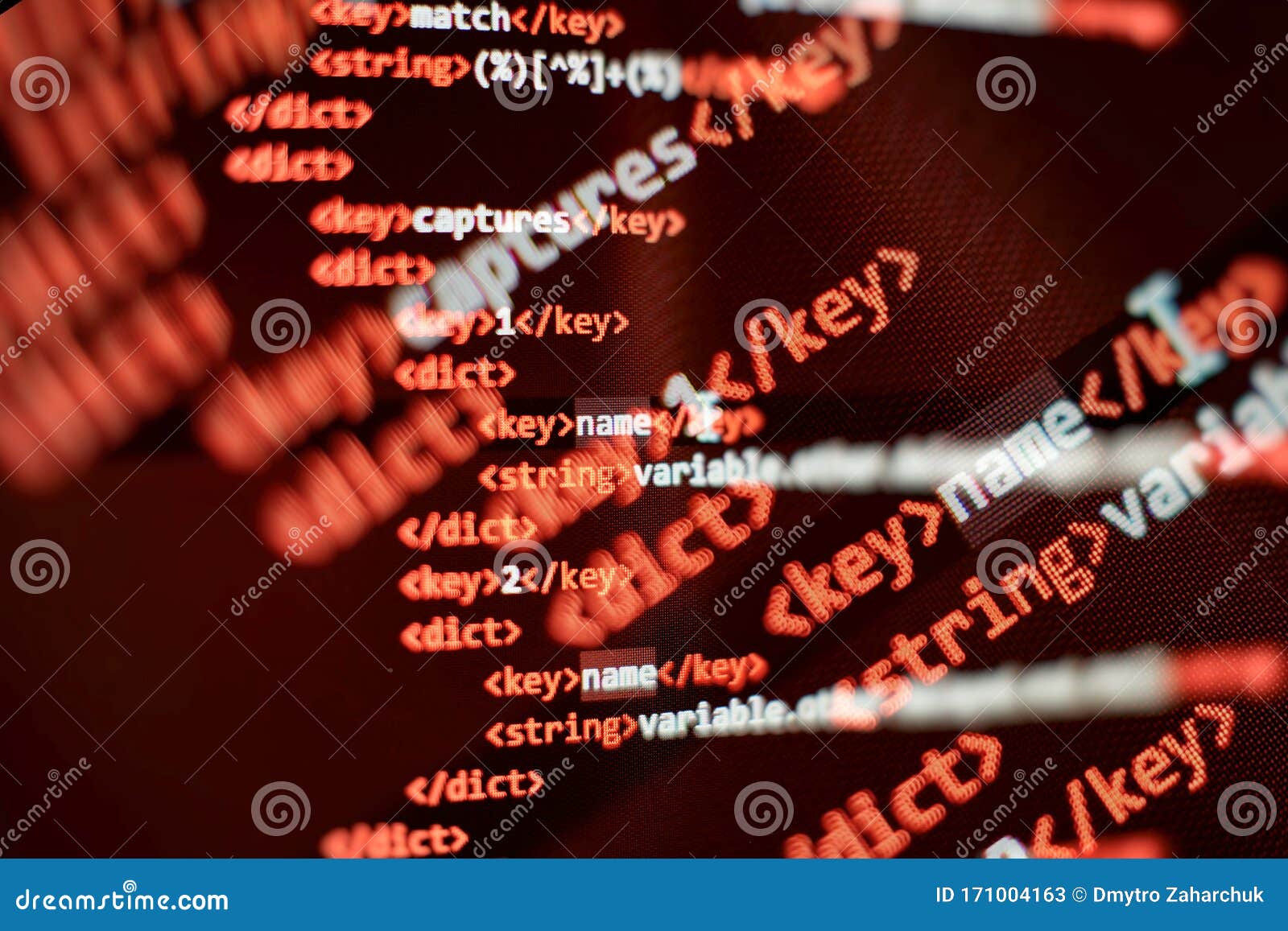 Software Developer Programming Code Abstract Computer Script Code Selective Focus Stock Image