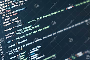 Software Developer Programming Code. Abstract Backgroung Stock Photo ...